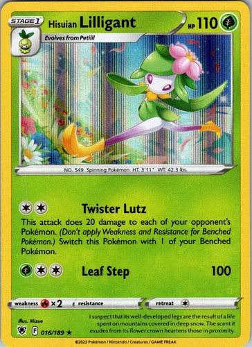 Pokemon TCG Hisuian Lilligant SWSH Astral Radiance 016/189 Holo Rare ...