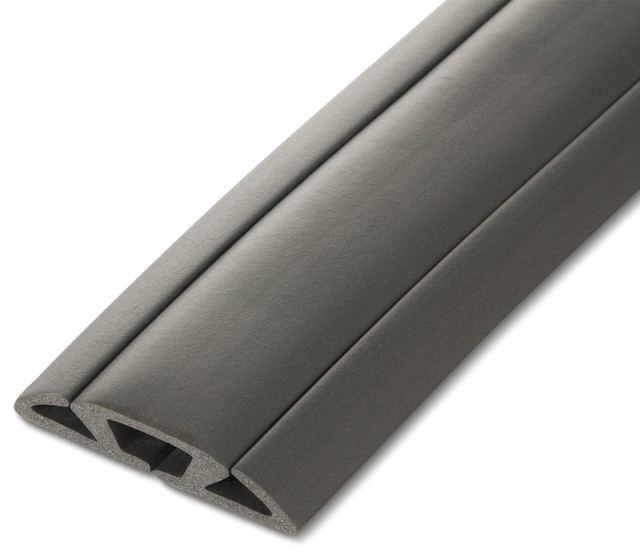 UT Wire 5 Ft. Cord Protector 3 Channels Dark Gray Flexible Rubber Cover ...