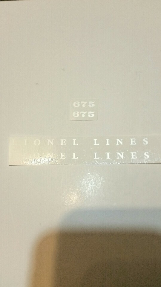 POST WAR 637-2056 SERIES DECALS FOR LIONEL LOCOMOTIVES AND LIONEL LINES ...