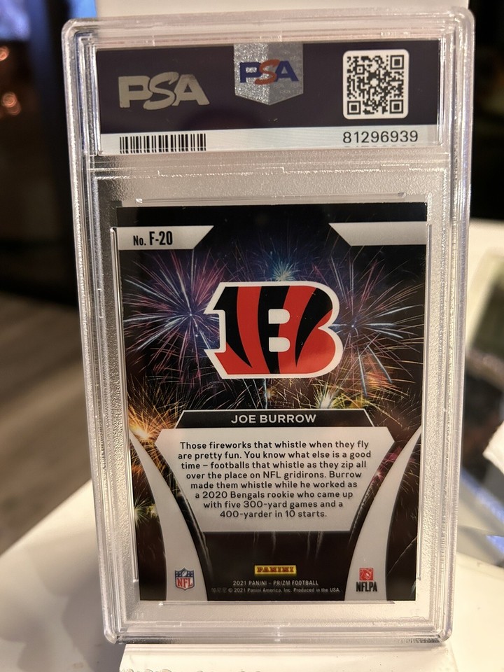 2021 Prizm Joe Burrow Fireworks PSA Gem Mint 10 | eBay