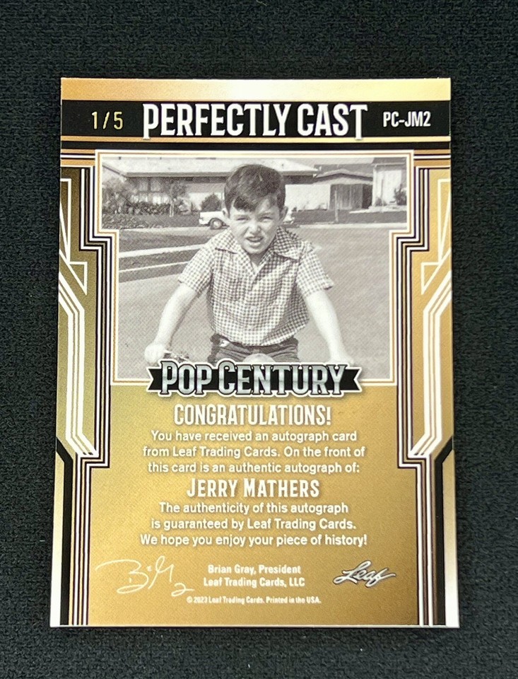 2023 Leaf Pop Century Jerry Mathers Prismatic Orange Perfectly Cast ...