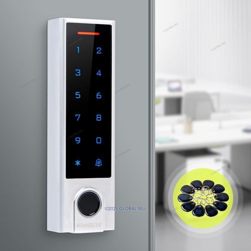 HOMSECUR Waterproof IP66 APP WIFI RFID Access Control Touch Keypad WG26 ...