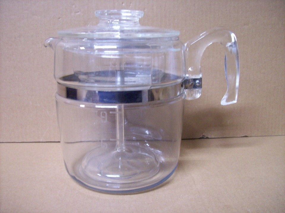 Vintage Pyrex Glass Percolator 9 Cup Flameware 7759-B Coffee Pot Maker ...