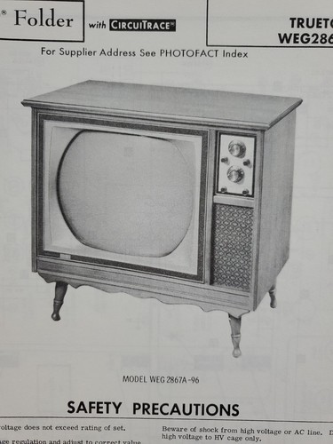 Sams Photofact Repair Service Parts Manual For Truetone Color TV ...