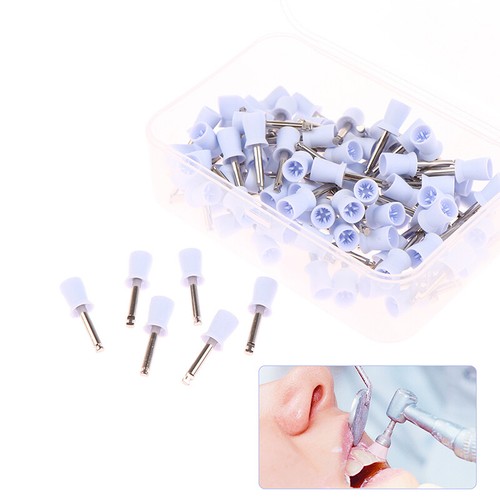 100PCS Dental Prophy Cup Rubber Polish Brush Polishing Tooth Latch Ty ...