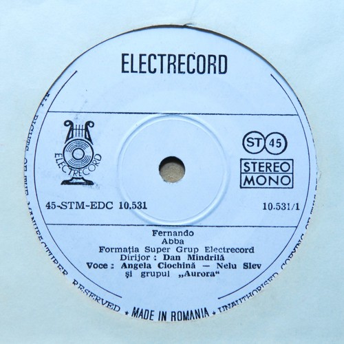 SINGLE 45 T - FORMATIA SUPER GRUP ELECTRECORD - FERNANDO/JAMES ...