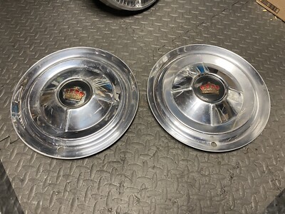 TWO 1954 CHRYSLER IMPERIAL 300 HUBCAPS WHEEL COVERS CENTER CAPS ANTIQUE ...