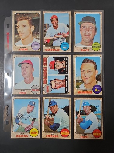 1968 Topps Baseball Card Lot 9 Card Set Various Players Teams Mlb Low ...