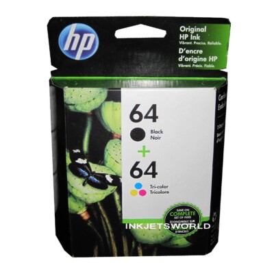 HP 64 Ink Cartridge Combo HP 64 Black HP 64 Color New Genuine ...
