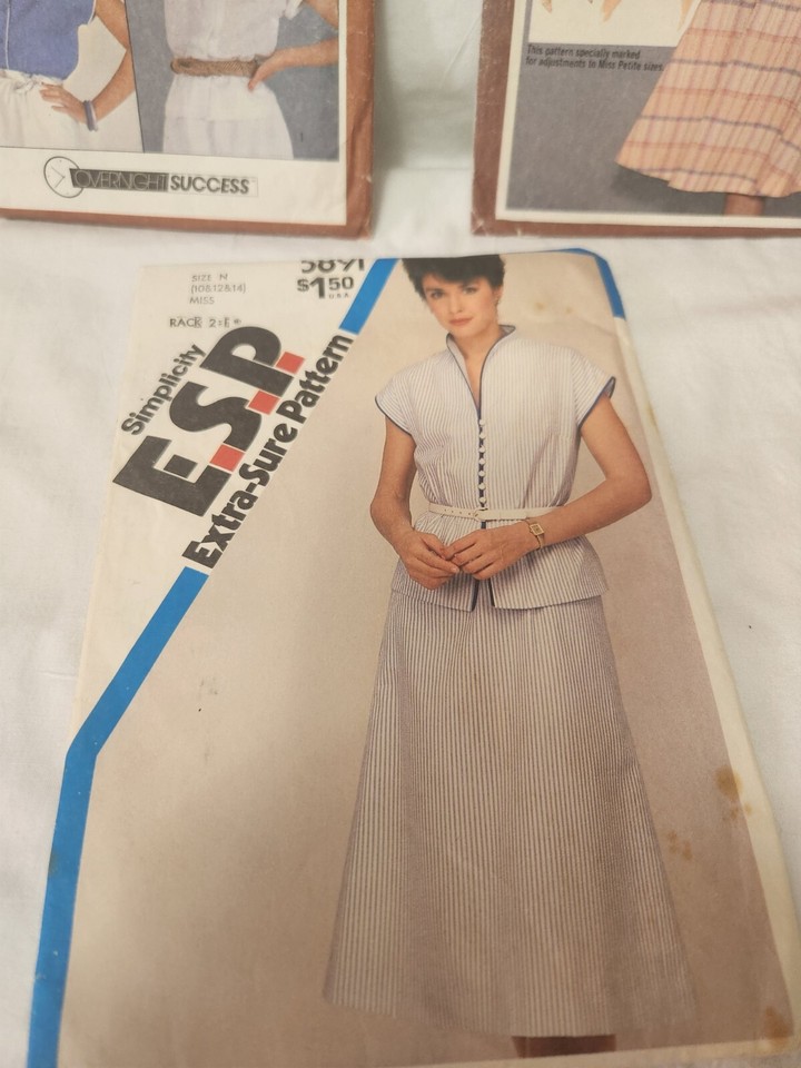 Simplicity Patterns Dresses Blouses 70's 80's 5451 5891 9867 | eBay