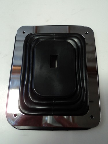 Hurst B&M Style Rubber Shifter Boot with Chrome Mounting Plate 5 1/4 x ...