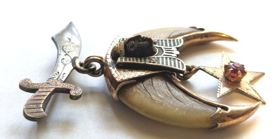 Rare Antique Masonic Shriner Post Potentate Medal Claw 14k Gold Pin ...