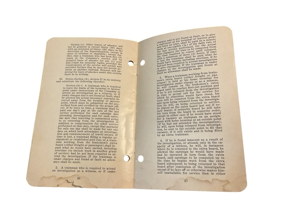 Southern Pacific Company Lines And Railroad Trainmen Agreement 1955 E3 ...