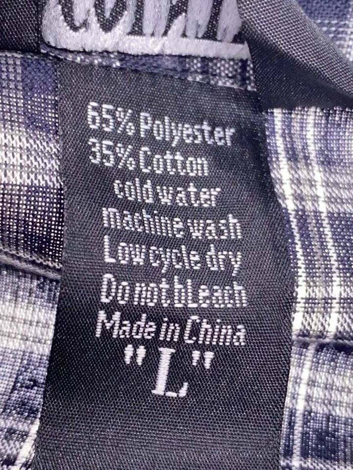 FB COUNTY Long Sleeve Shirt, Size L, Polyester, Multicolor Check | eBay UK