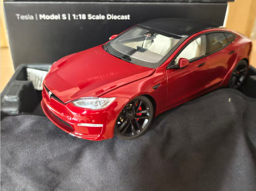 1/18 TESLA Model S P100D Aolly Diecast Model Car Red Toys Gifts Hobby ...