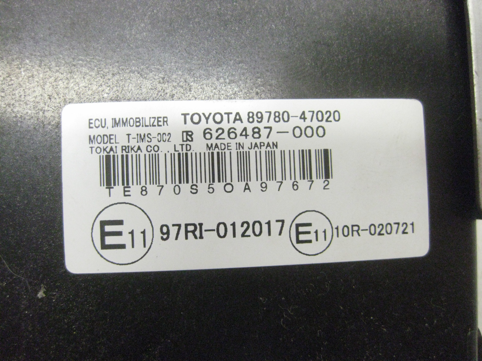 2005 TOYOTA PRIUS IMMOBILIZER ANTI THEFT ECU COMPUTER 89780-47020 04 06 ...