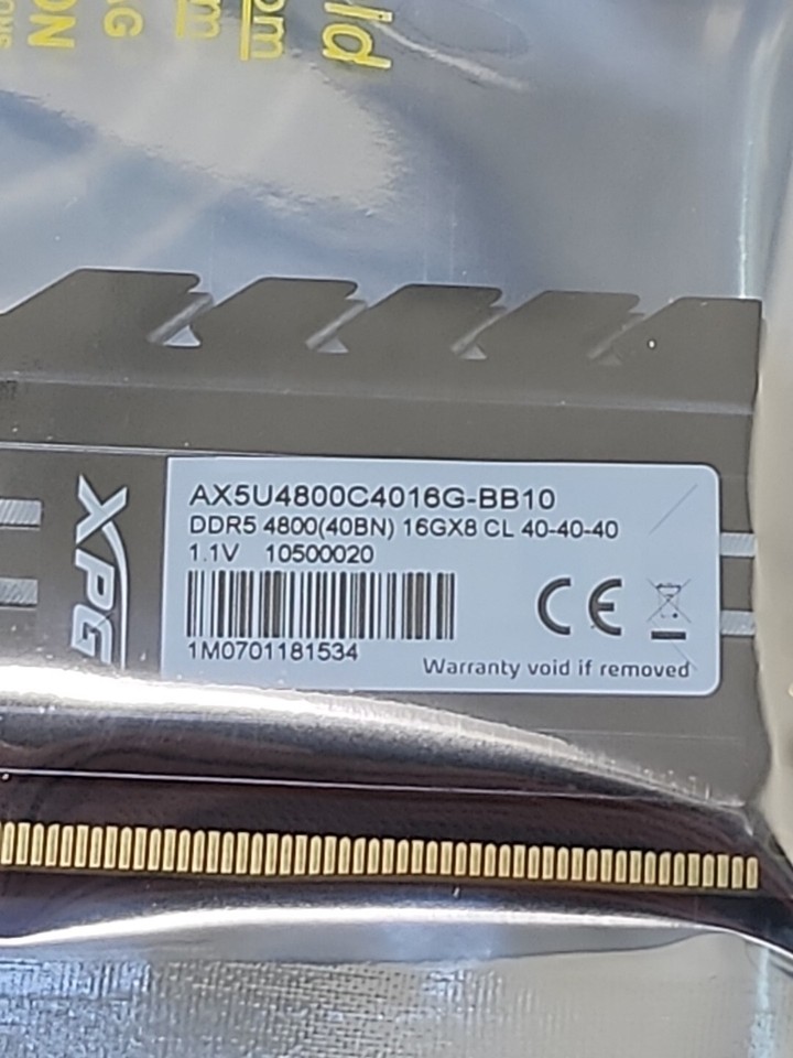 ADATA XPG 32GB (16GBx2) 4800MHz DDR5 CL40 RAM MEMORY AX5U4800C4016G ...