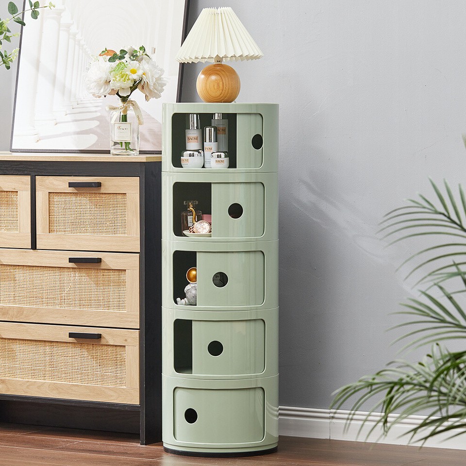 2/3/4/5 Drawers Round Storage Unit Bathroom Cabinet Chest Cupboard Side ...