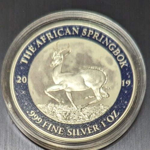 2019 Gabon African Springbok 1 oz Silver Coin! Glow in the Dark Moon | eBay