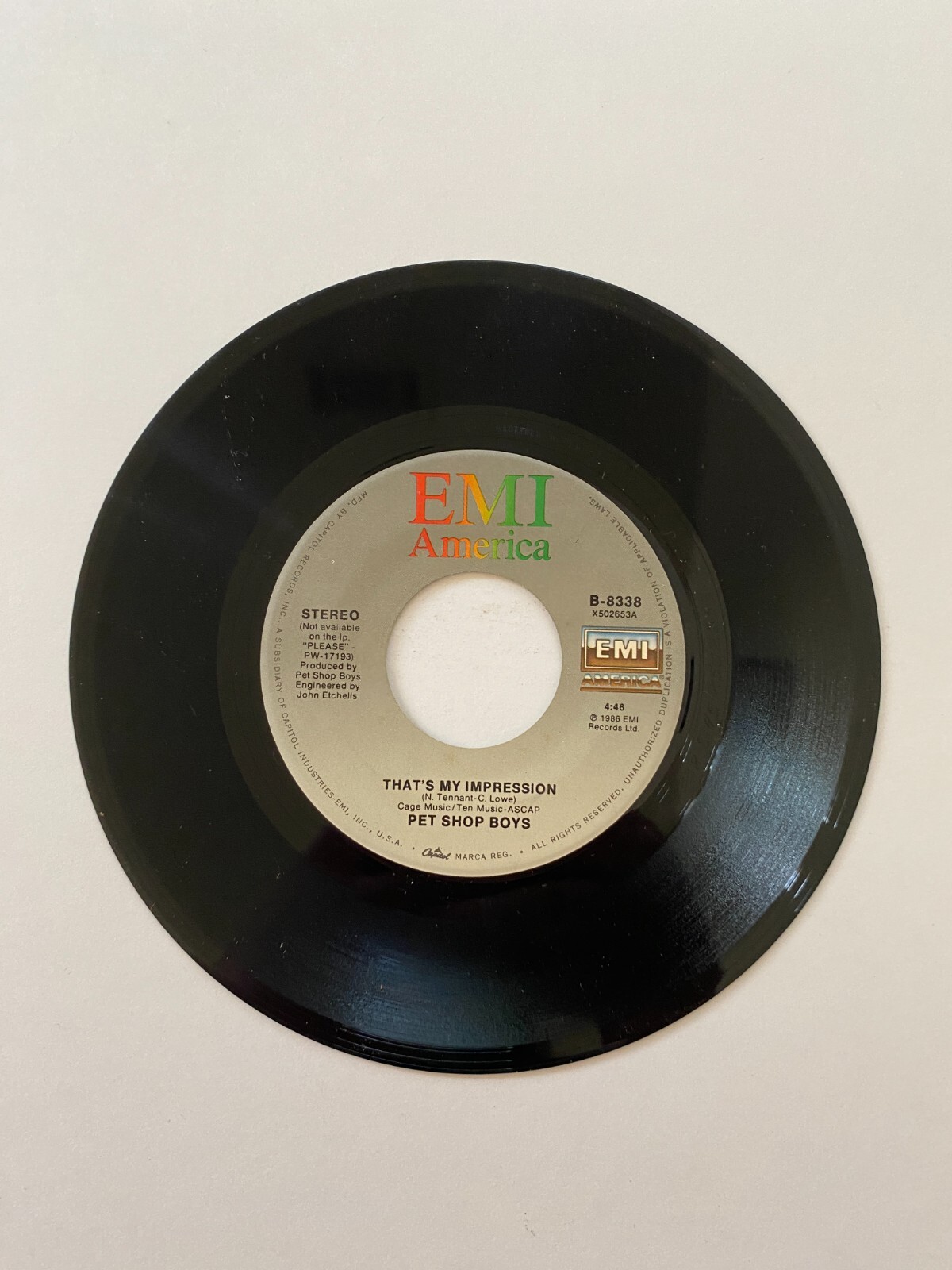 Pet Shop Boys – "Love Comes Quickly" Vinyl, 7", 45 RPM Single Synth-Pop ...