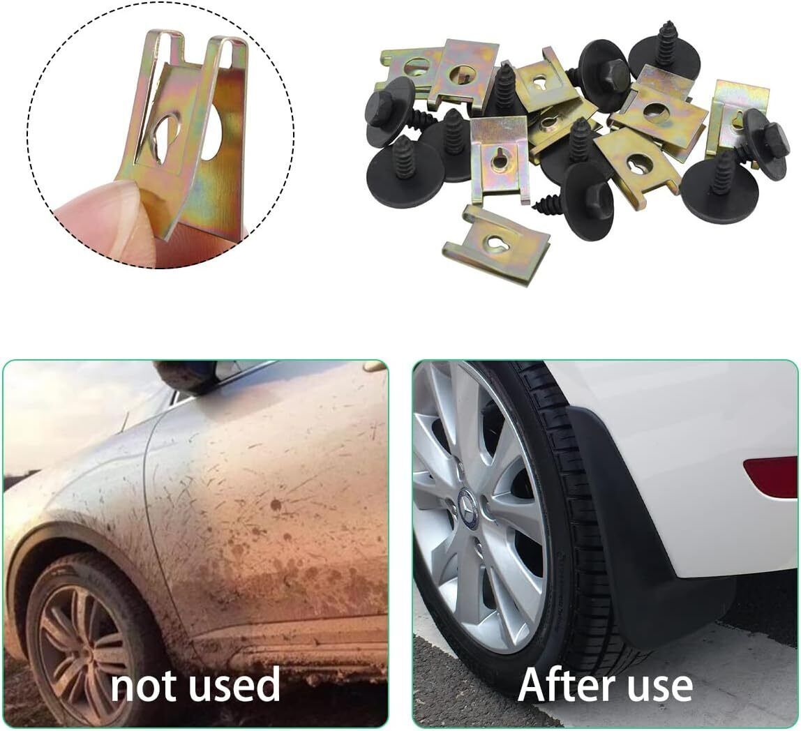 100Pcs Metal Car Screw Body Fender Bumper Retainer U Nut Clips Gasket ...