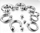 2pcs. Surgical Steel Internally Threaded Horseshoe Circular Barbell Ear ...