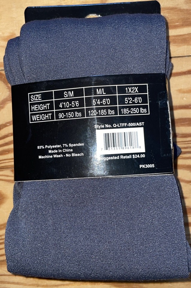 LEG IMPRESSIONS Gray Fleece Lined Footed S/M | eBay