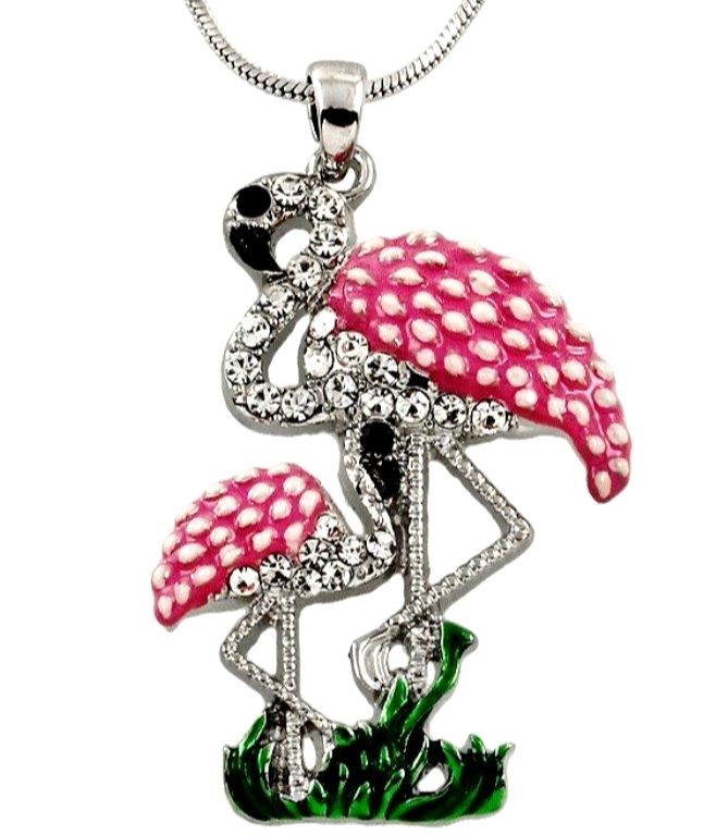 Pink Flamingo Pendant Necklace with 18" Chain Gift Boxed Fast Shipping ...