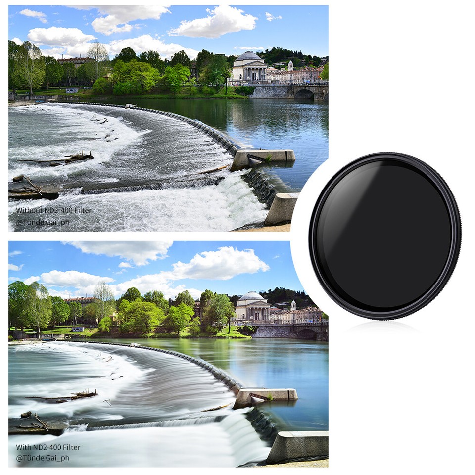 K&F CONCEPT Variable ND2-ND400 Filter (9 Stops) Neutral Density 49/55 ...