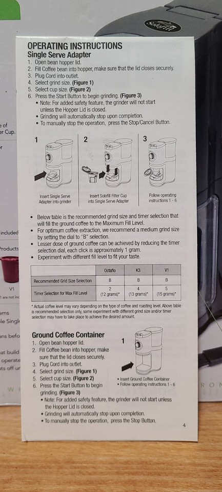 New! Solofill SoloGrind 2-in-1 Automatic Single Serve Coffee Burr ...