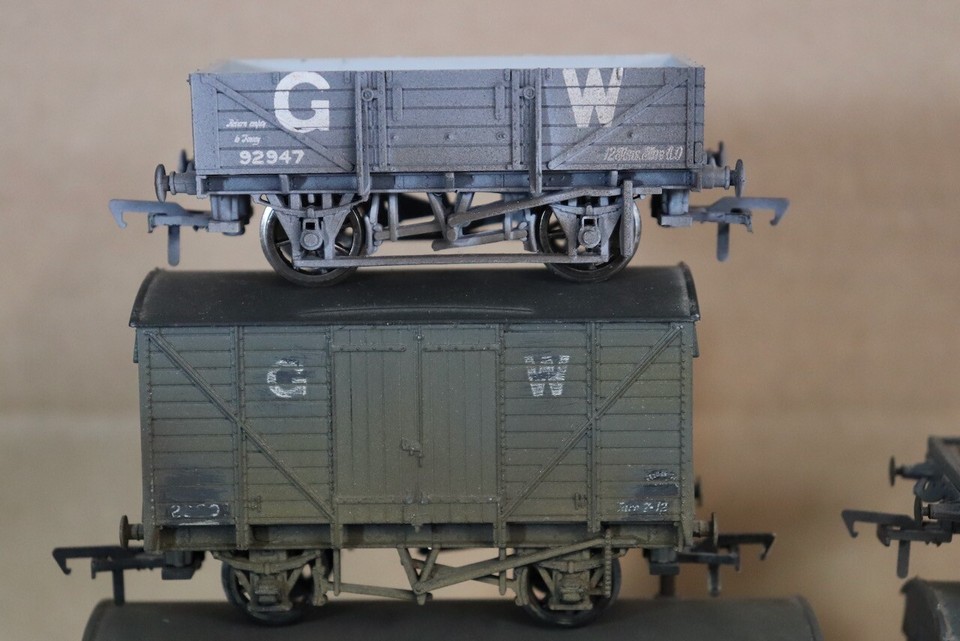 BACHMANN MAINLINE WEATHERED RAKE of 5 GW GWR CLAY VENT & BRAKE VAN ...