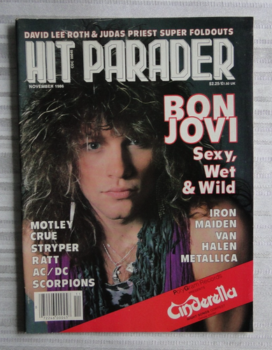 Vintage Magazine Hit Parader Nov 1986 Bon Jovi Iron Maiden AC/DC ...