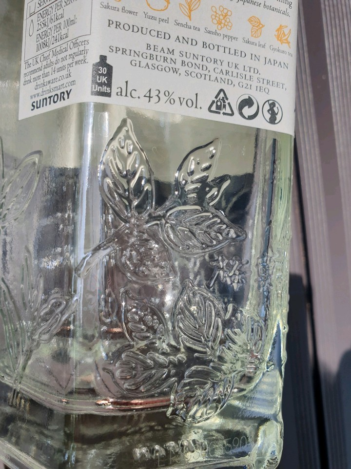 Japanese Roku Craft Gin Hexagonal 700ml Decorative Bottle Upcycling ...