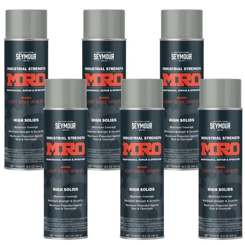 SEYMOUR 620-1418 Industrial MRO High Solids Spray Paint, Light Gray, 16 ...