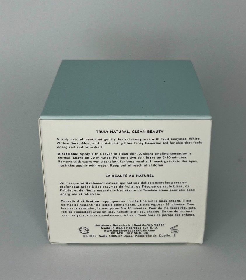 Herbivore Blue Tansy Resurfacing Clarity Mask Facial 60 mL / 2.02 oz ...