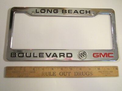 LICENSE PLATE Plastic Car Tag Frame LONG BEACH BOULEVARD GMC 14D | eBay