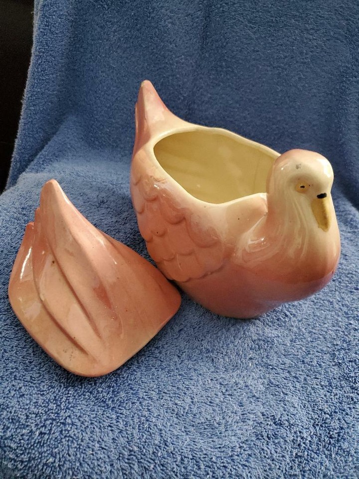 VINTAGE UNIQUE PEACH DOVE COOKIE JAR | eBay
