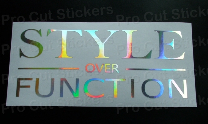 Style Over Function Silver Hologram Neo Chrome Stickers Decals Scene ...