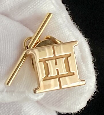 H Initial Lapel Pin 10k Yellow Gold Filled 1/5 Vintage CTO 4.25g Square ...