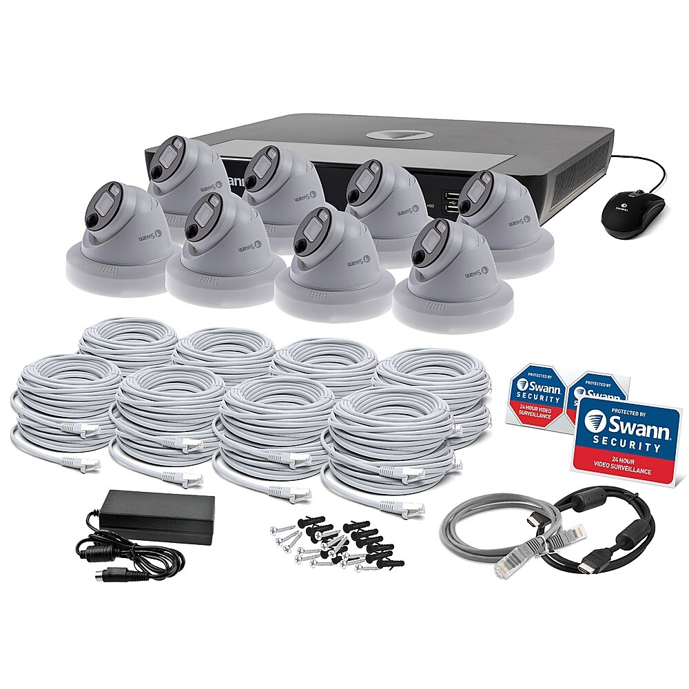 Swann NVR16-8580 2TB HDD 8 x NHD-900DE 4K IP DOME CAMERA SONVK-1689808D ...