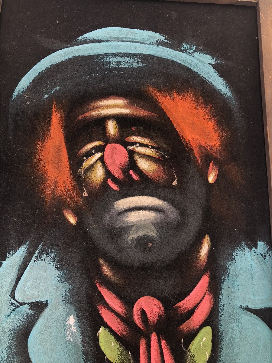 Sad Clown Painting On Velvet