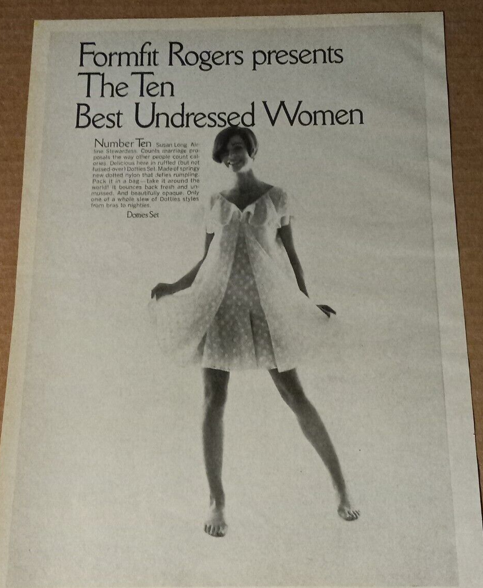 1967 print ad - Formfit Rogers nightie SEXY GIRL lingerie SUSAN LONG ...