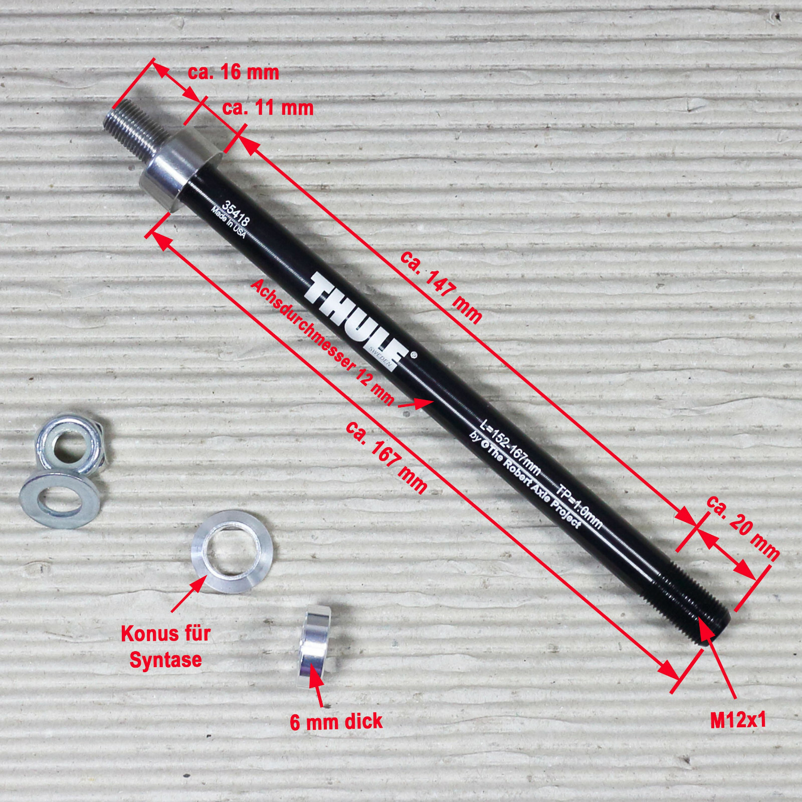 Thule Thru Axle 12x142mm Steckachse-Adapter (20110729) online kaufen | eBay