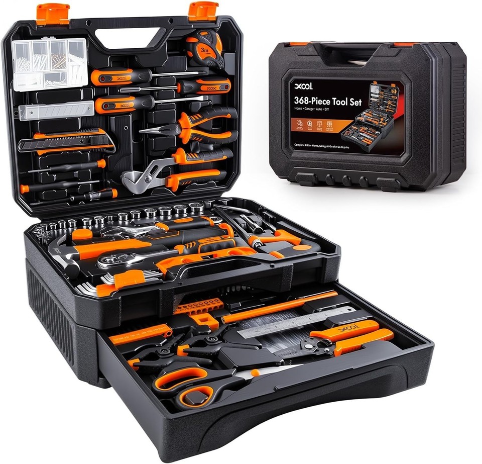 368-Piece Home Repair Tool Kit with Drawer Toolbox, Hammer ...