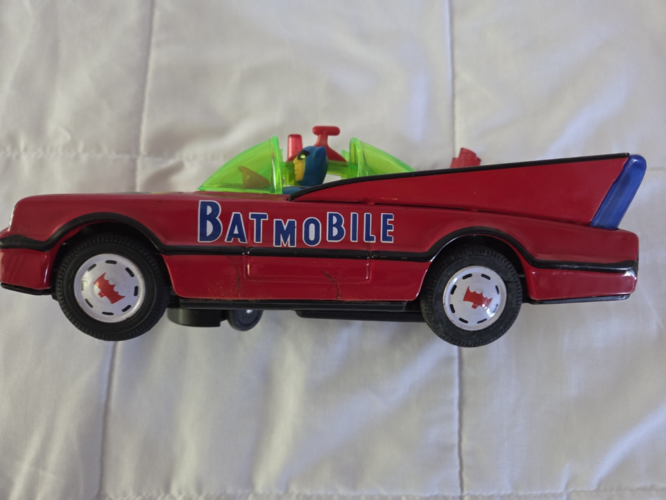 Vintage 1970's Batman & Robin Red Tin Batmobile - Not working | eBay