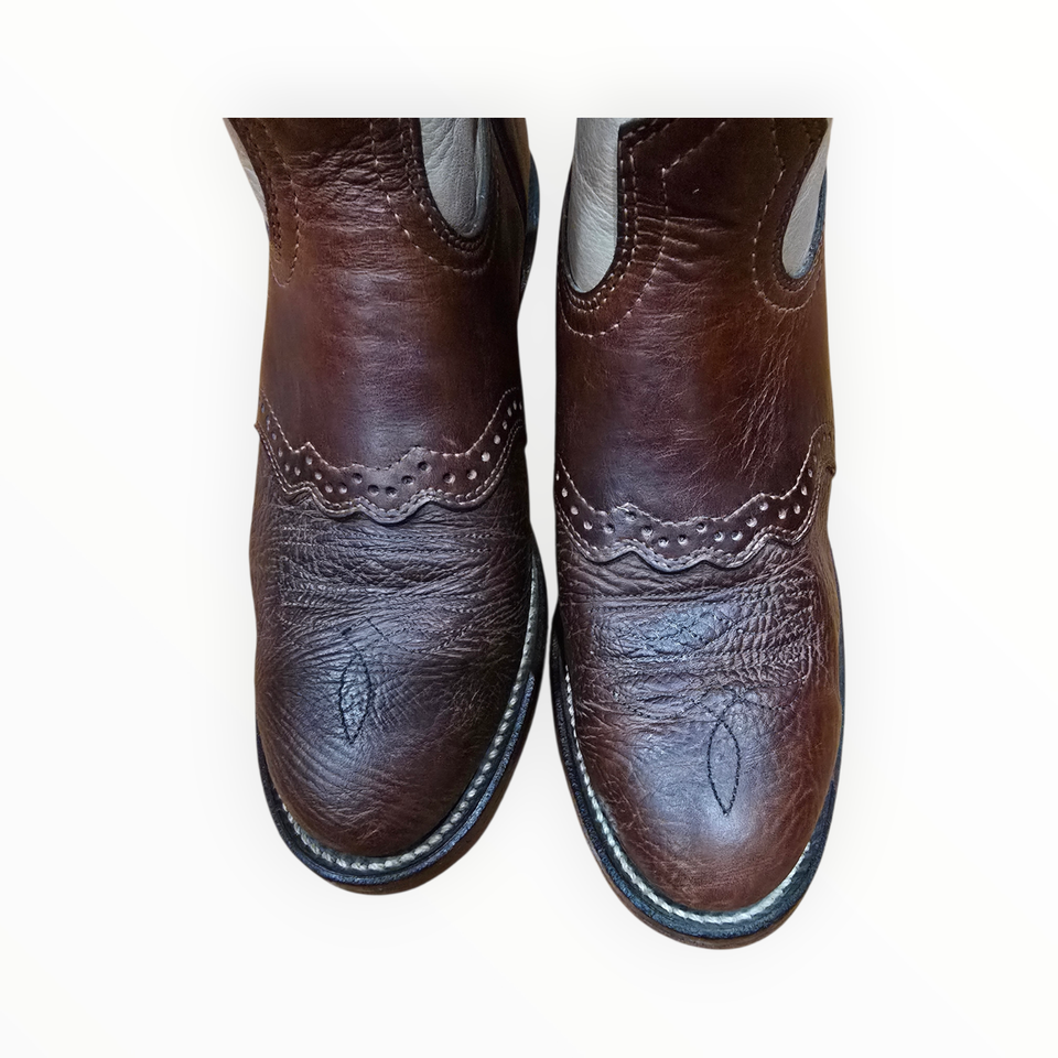 women boulet boot leather brown and beige color size 6.5 | eBay