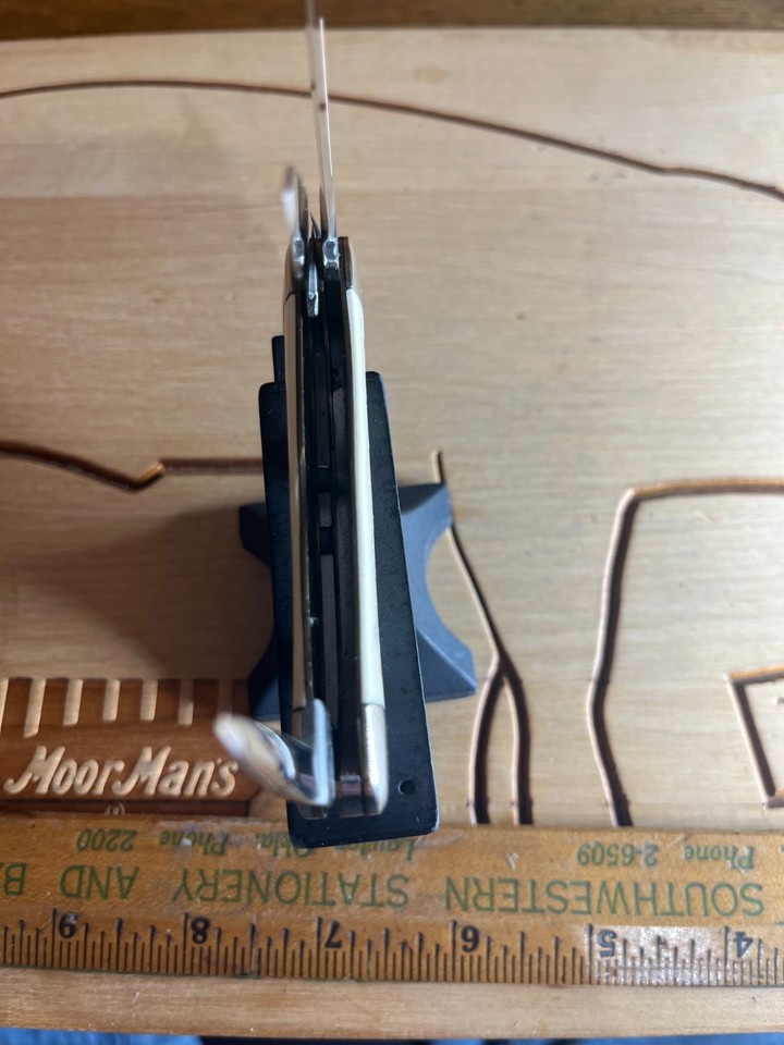 OLD SHAPLEIGH CATTLE KNIFE WITH ETCHING AND LEATHER PUNCH. MODEL-C391 ...