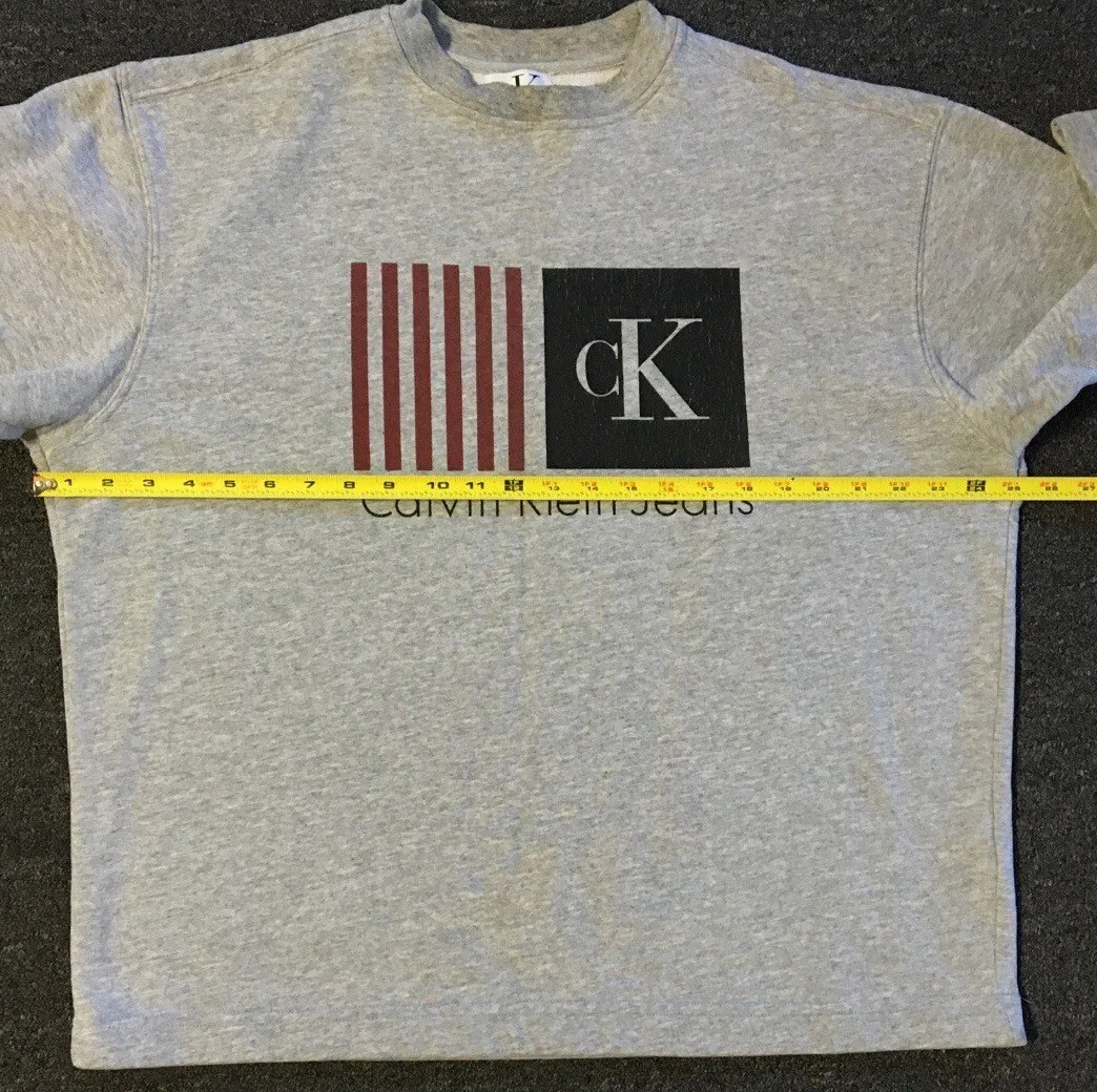Vtg 90s CK Calvin Klein Jeans Faded Flag Sweatshirt L USA Vtg 90s CK Calvin Klein Jeans Faded Flag Sweatshirt L USA