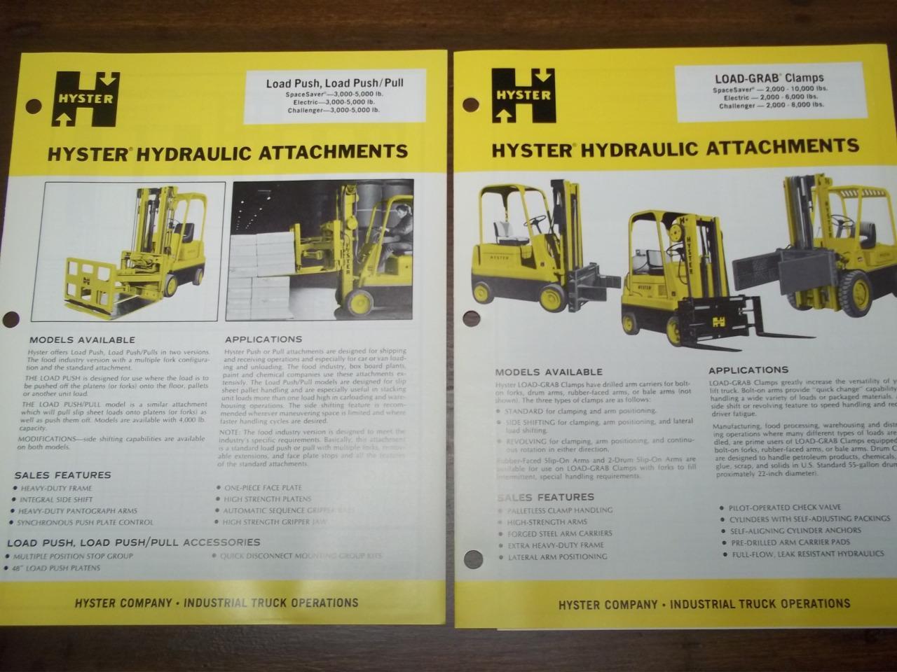 Hyster Attachments Brochure~Load-Grab Clamps~Load Push/Pull~Catalog ...