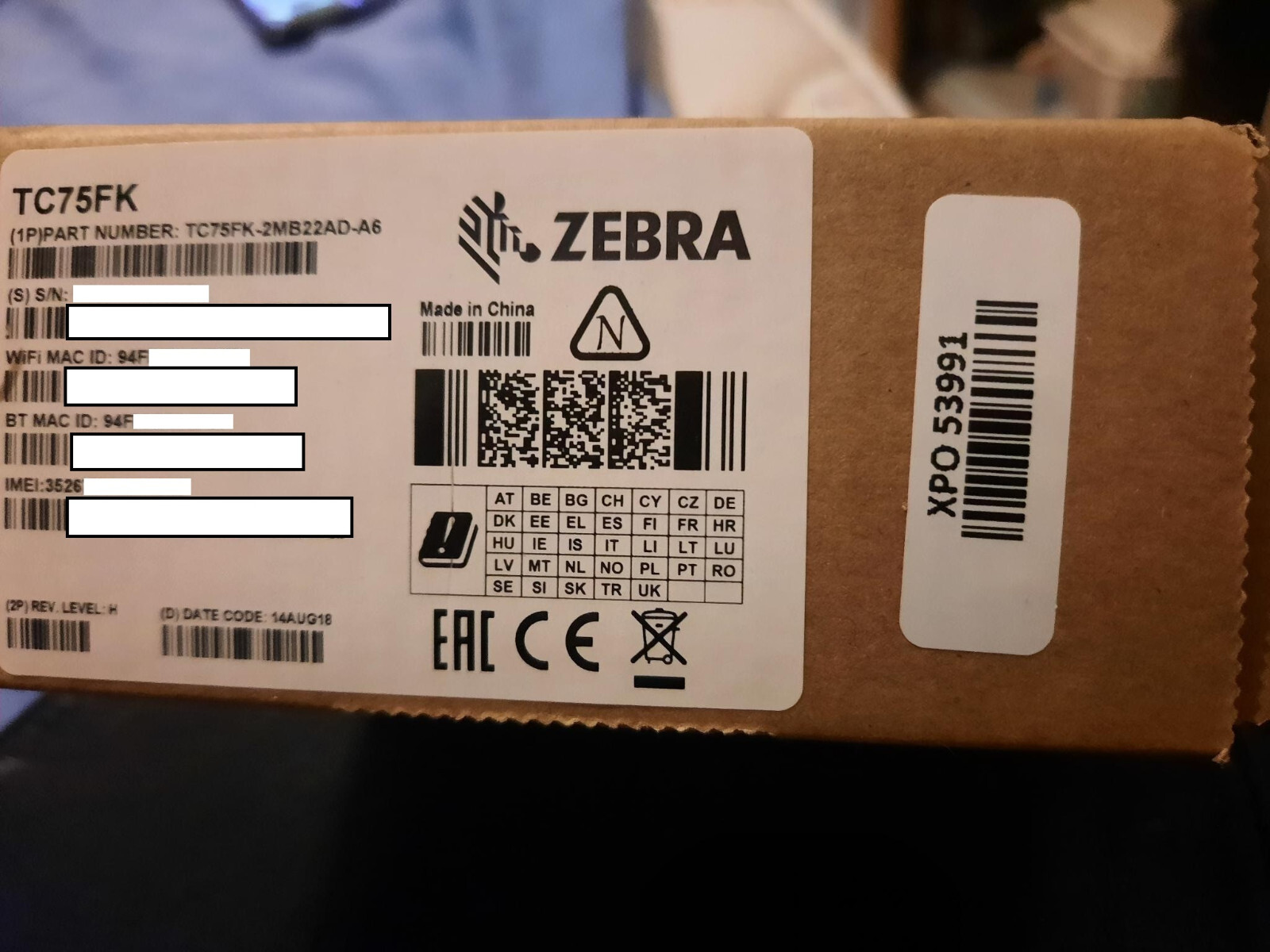 Zebra TC75x, TC75FK, 2MB22AD-A6, +PACK ACCESSOIRES, USB, BT, WLAN, 4G ...